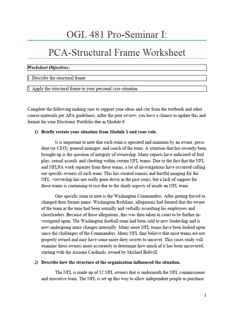 2 Structural Frame Worksheet Alcaraz | PDF