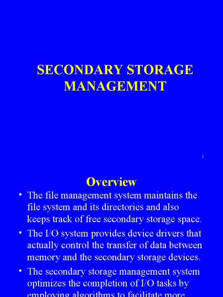 Secondary Storage Management 1 | PDF | Computer Data Storage | Disk Storage