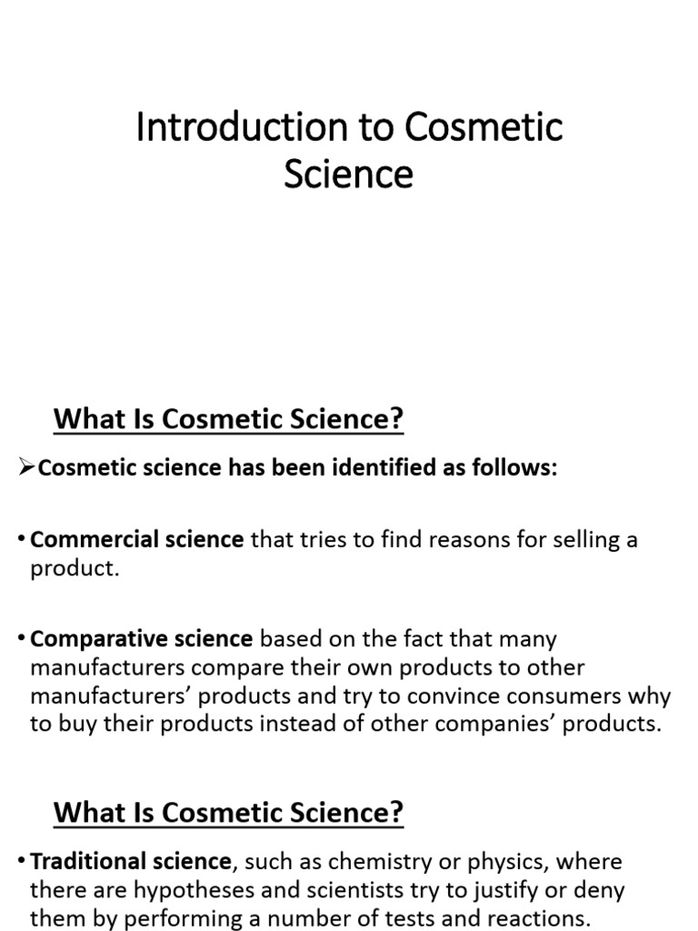 1-Introduction To Cosmetic Science | PDF | Cosmetics