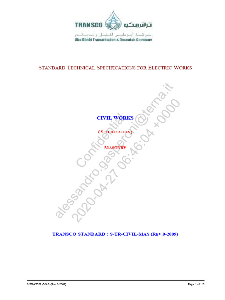 S-TR-CIVIL-MAS (Rev.0-2009) | PDF | Masonry | Brick