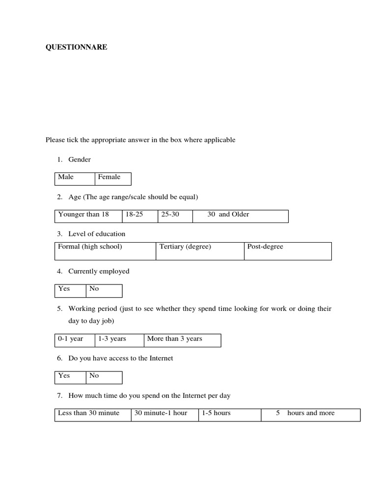 Online Advertising Feedback Questionnaire | PDF | Online Advertising ...