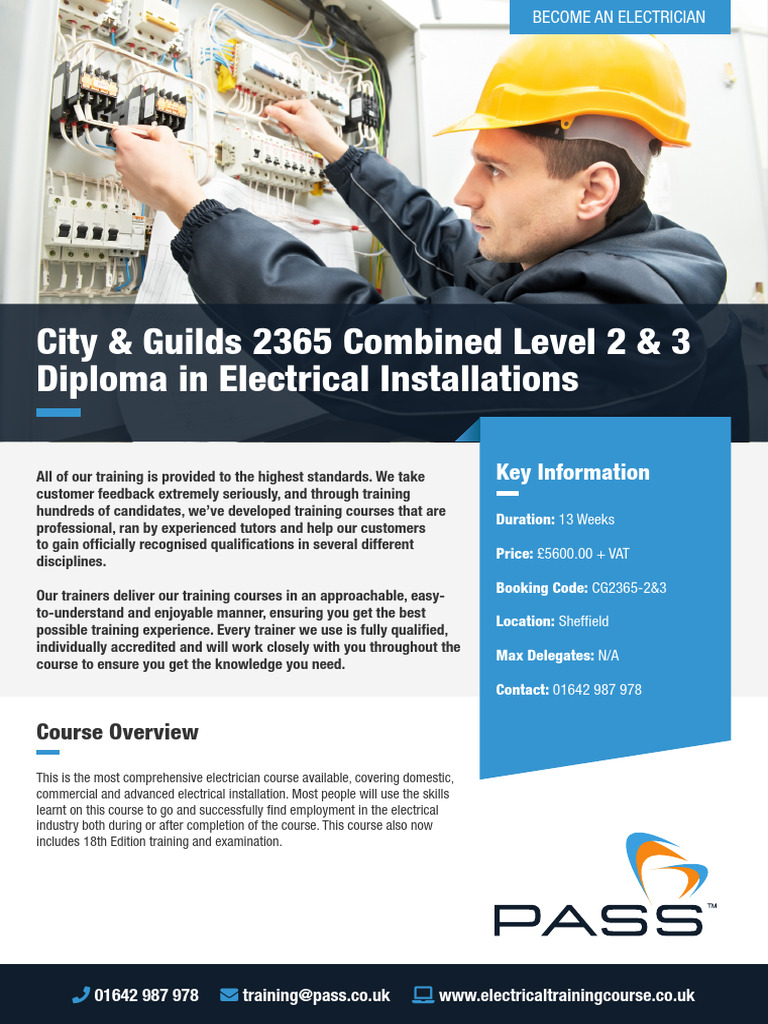 City Guilds 2365 Combined Level 2 3 Diploma in Electrical Installations | PDF | Electrical ...