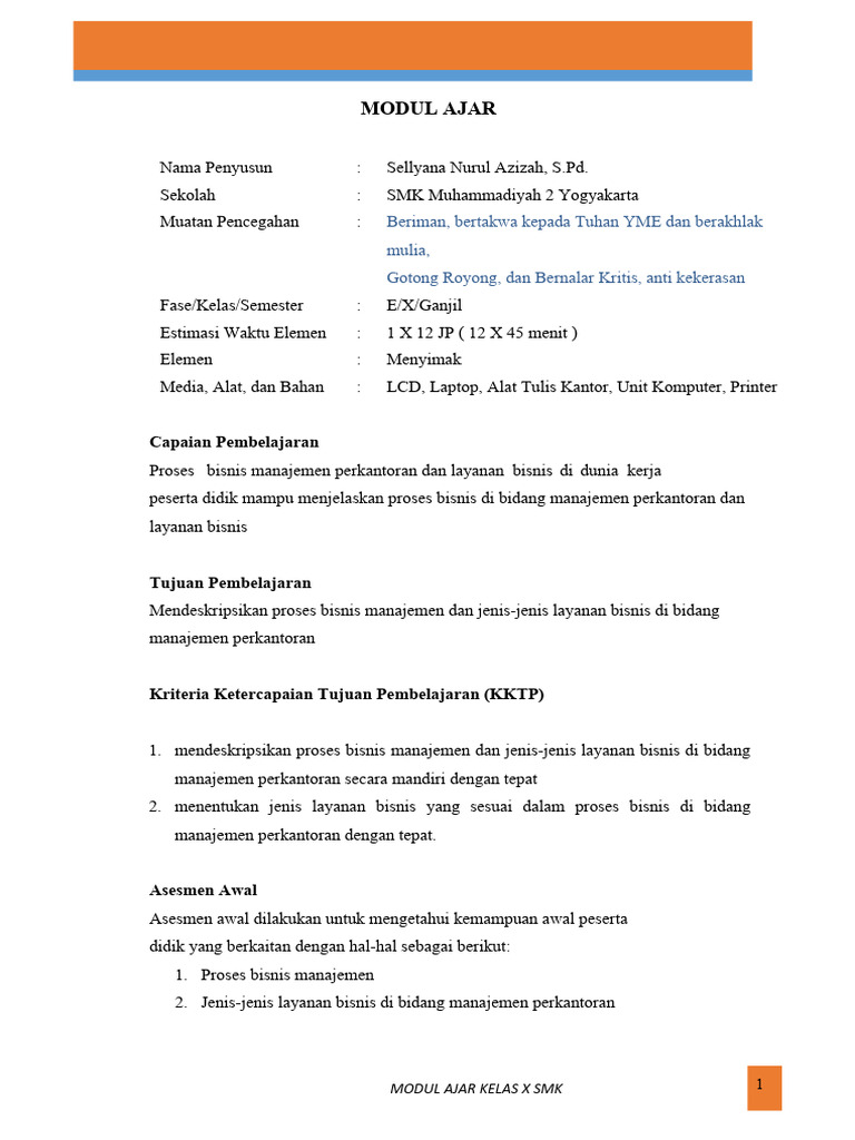 3b.contoh Modul Ajar | PDF