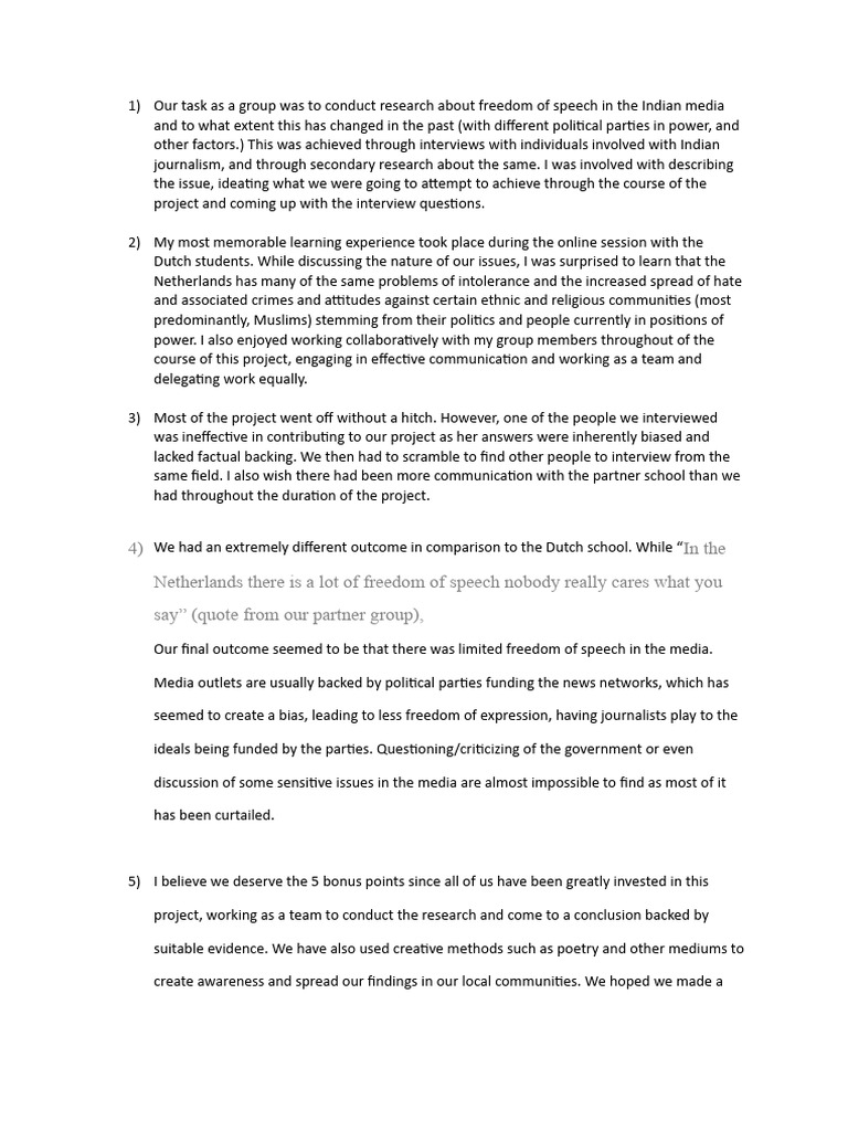 Eumind Self Reflection Tarun Moizuddin | PDF | Freedom Of Speech | Bias