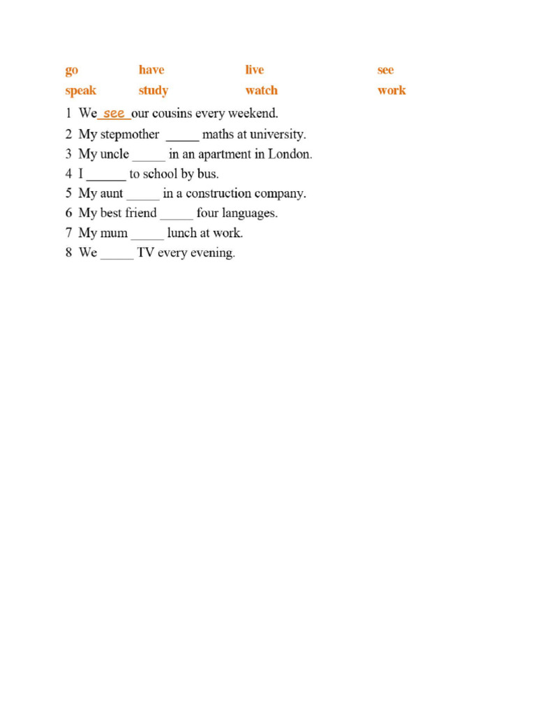 Ex3 Present Simple | PDF