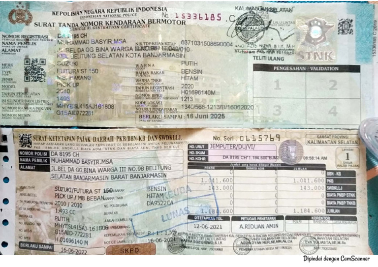 STNK Pick Up Putih | PDF