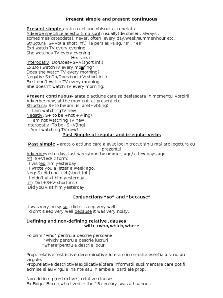 Present Simple and Present Continuous | PDF | Syntax | Languages