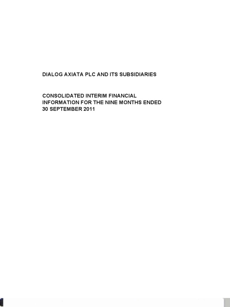 CSE 16-2011 - Dialog Axiata PLC - Q3 2011 Financial Statements ...