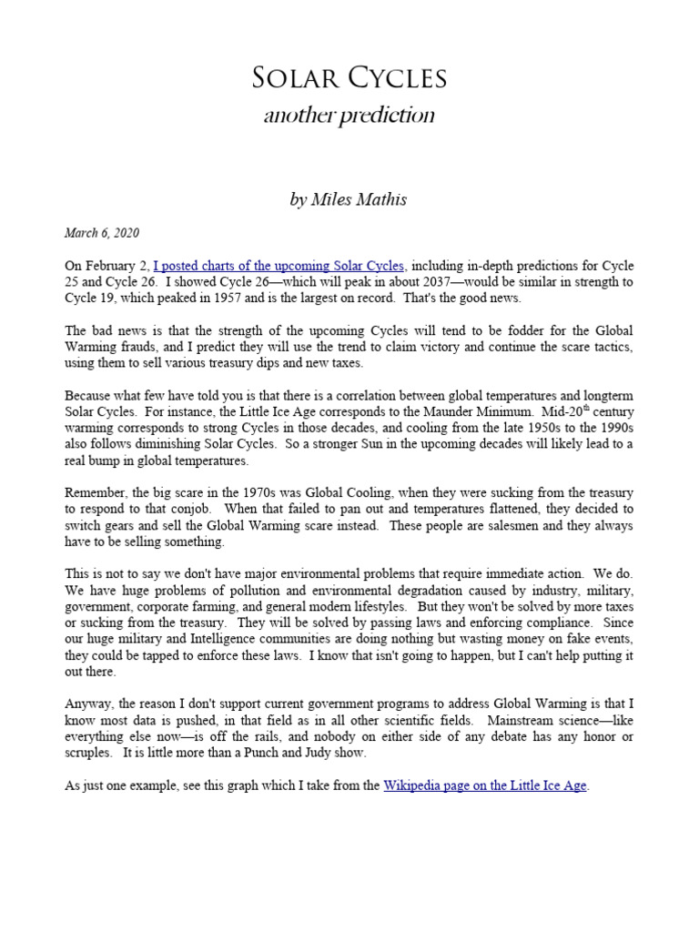 Miles Mathis - Solar Cycles, Another Prediction | Download Free PDF ...