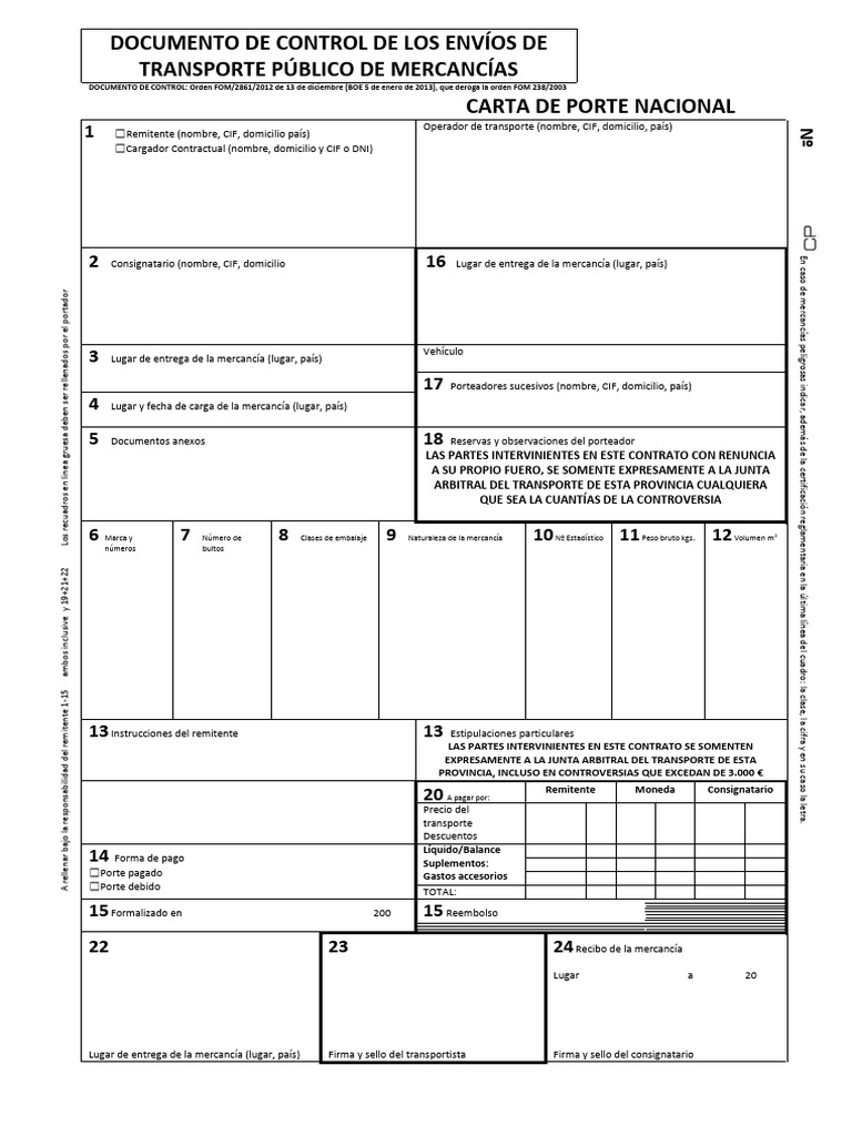 Control de Envíos de Transporte Público | PDF