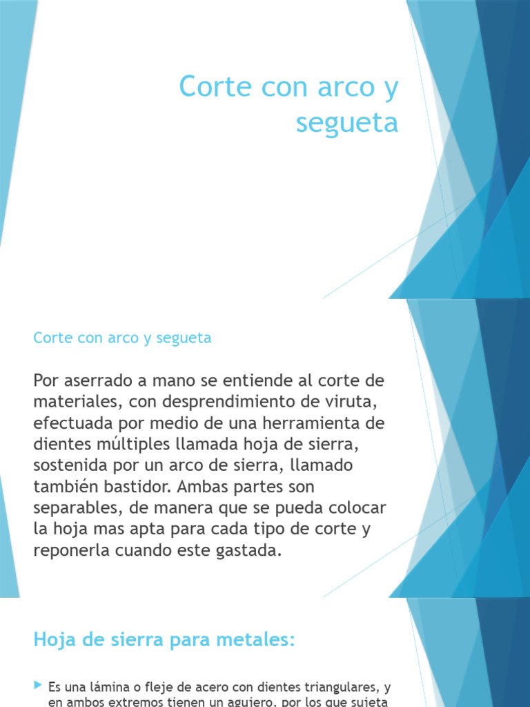 Corte con Arco y Segueta: Guía Completa | PDF | Herramientas
