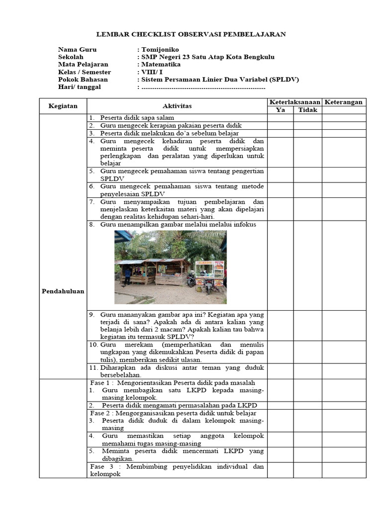 Lembar Ceklis | PDF