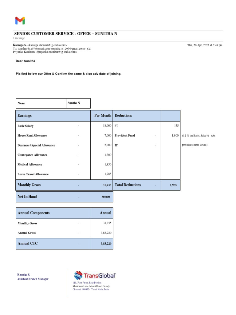 Senior Customer Service Offer Details | PDF | Service Industries