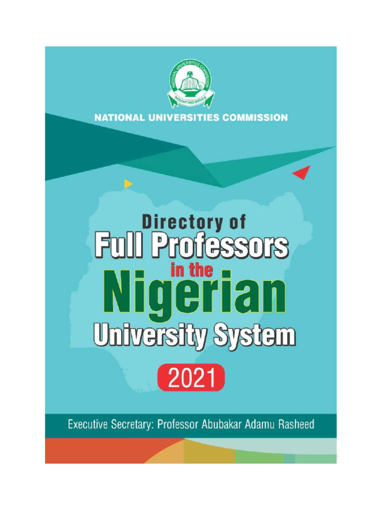 2021 Directory of Full Professors in The Nigerian University System FINAL | PDF | Lecturer ...