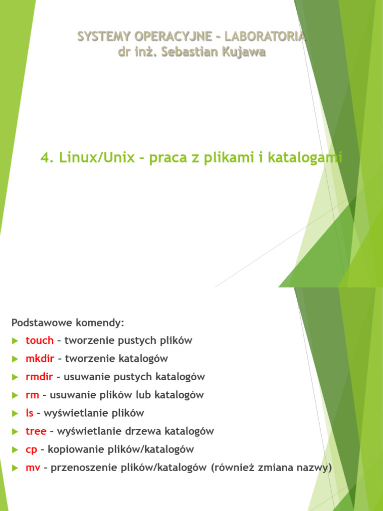 Linux/Unix - Praca Z Plikami I Katalogami: Systemy Operacyjne ...