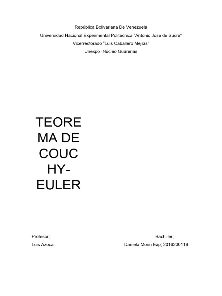 Aportaciones de Cauchy al Cálculo | PDF | Ecuaciones | Número complejo