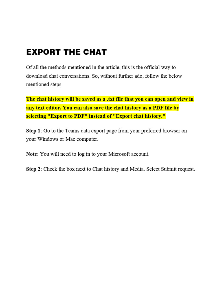 MS Teams Chat Export | PDF | Business | Computers