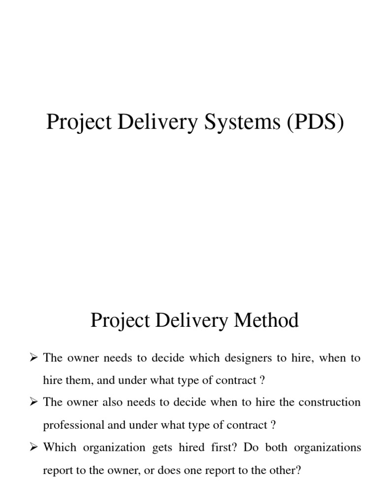 2 Project Delivery System | PDF | Construction Management | General ...