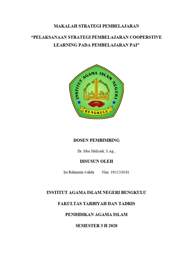 Tugas 5 (MAKALAH STRATEGI PEMBELAJARAN) | PDF