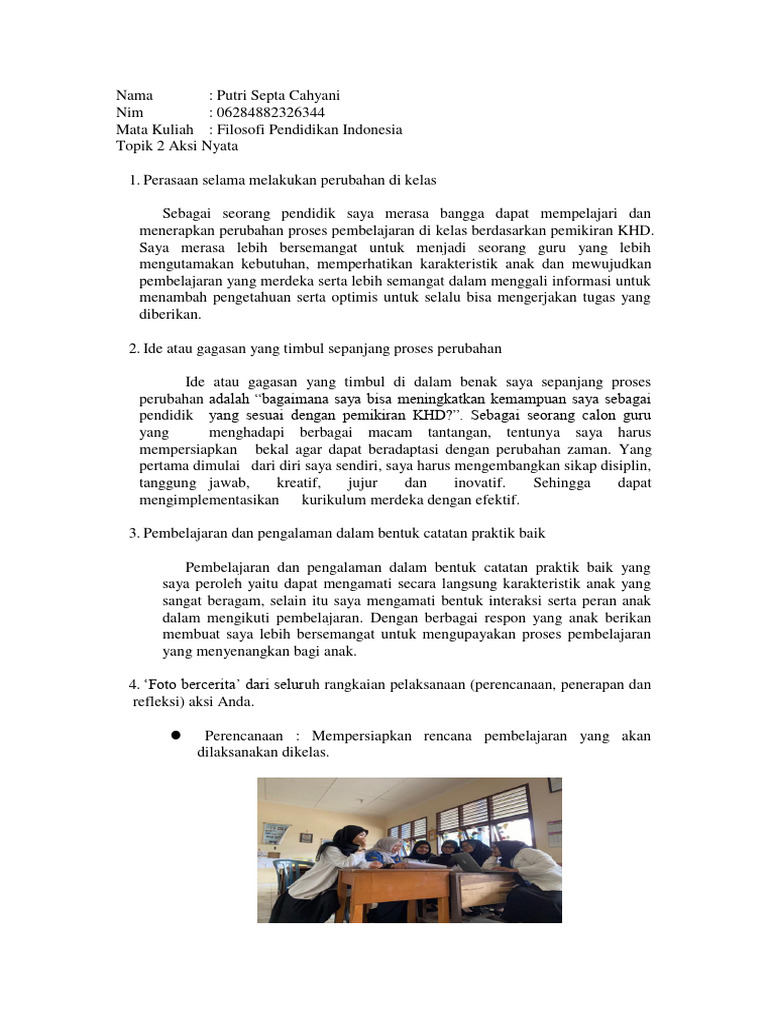 AKSI NYATA Topik 2 FPI - Putri Septa Cahyani | PDF