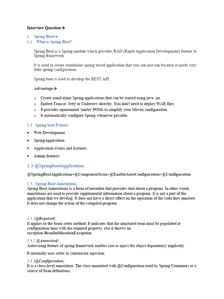 Interview SpringBoot | Download Free PDF | Spring Framework | Software Design
