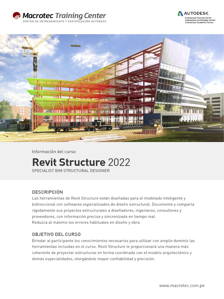 Brochure Revit Structure 2022 Macrotec Training Center | PDF | Autodesk Revit | Informática