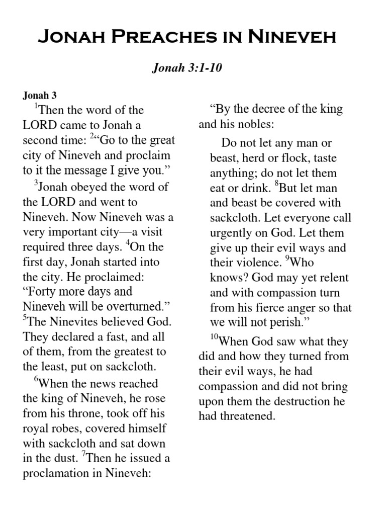 Lesson 120 Jonah Preaches in Ninevah | PDF | Jonah | Religious Texts