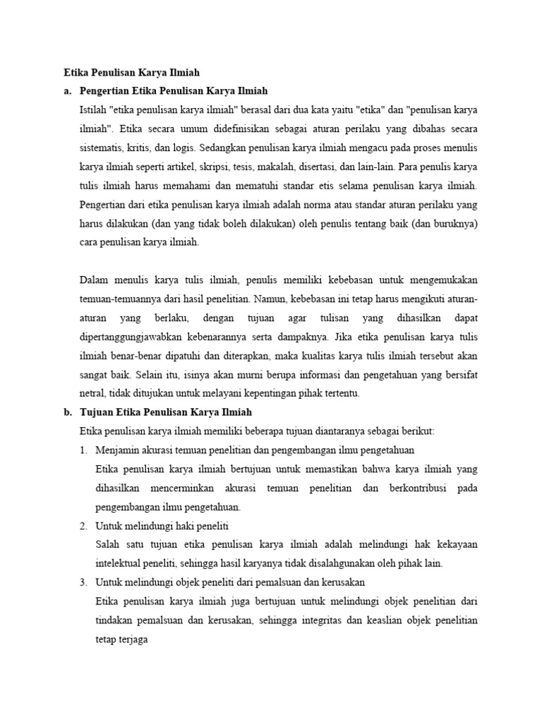 Etika Penulisan Karya Ilmiah | PDF