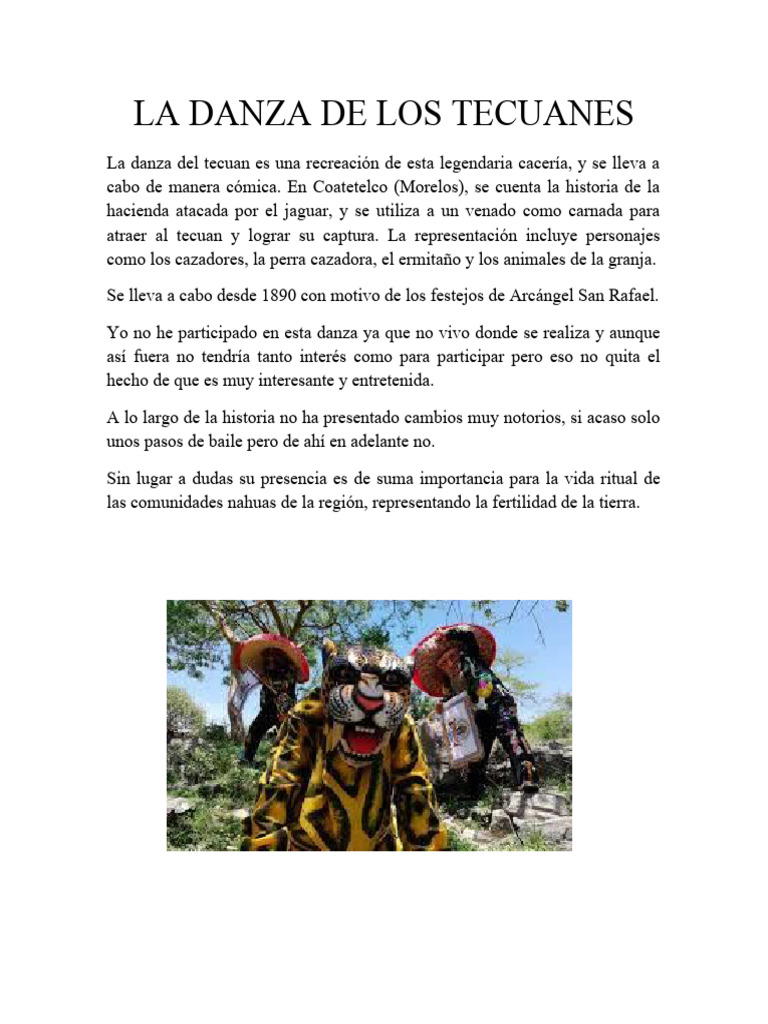 Danza Tecuan: Tradición y Comedia | PDF
