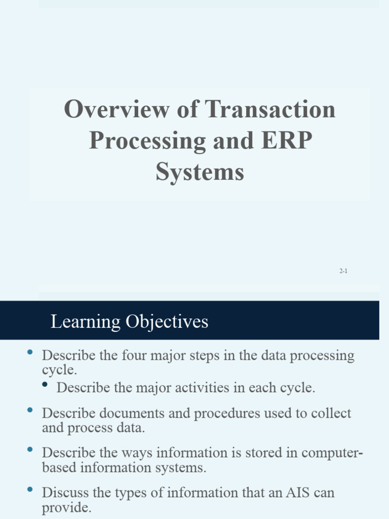 02 - Transaction Processing and ERP Systems | PDF | Enterprise Resource Planning | Customer ...
