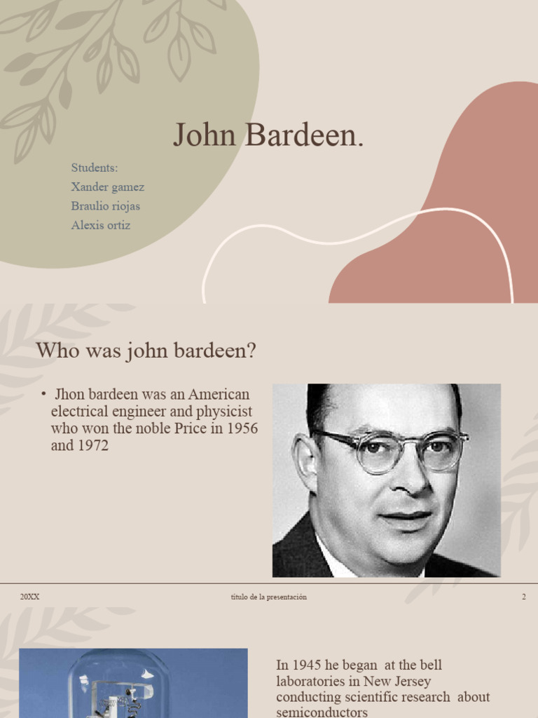 John Bardeen | PDF | Semiconductors | Electronics