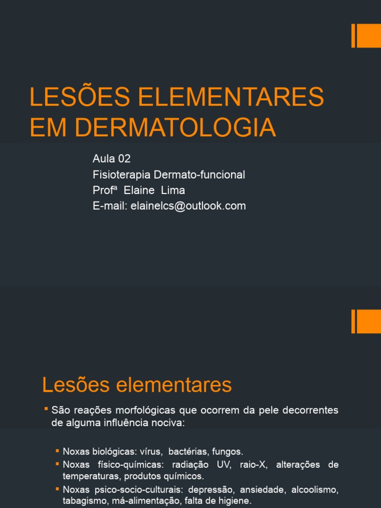 Lesões Elementares em Dermatologia | PDF | Pele | Neoplasmas