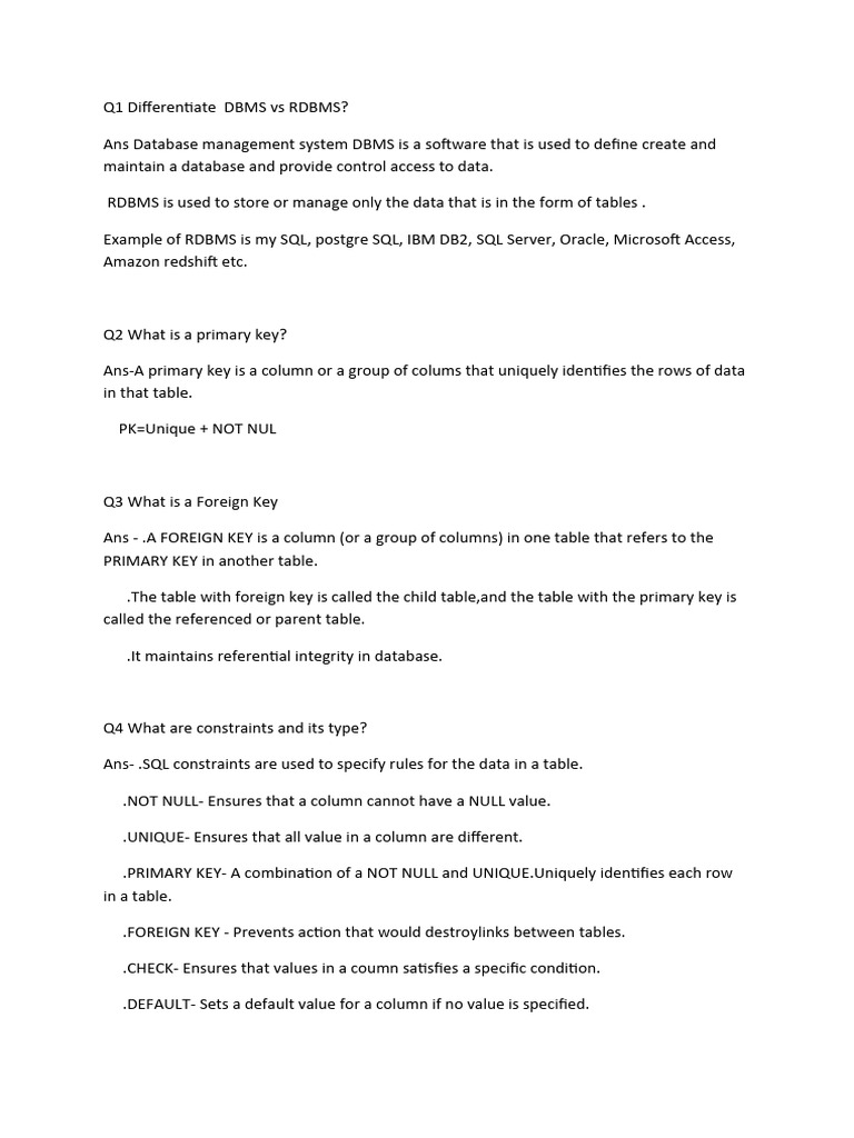 SQL Intview Ques | PDF | Relational Database | Sql