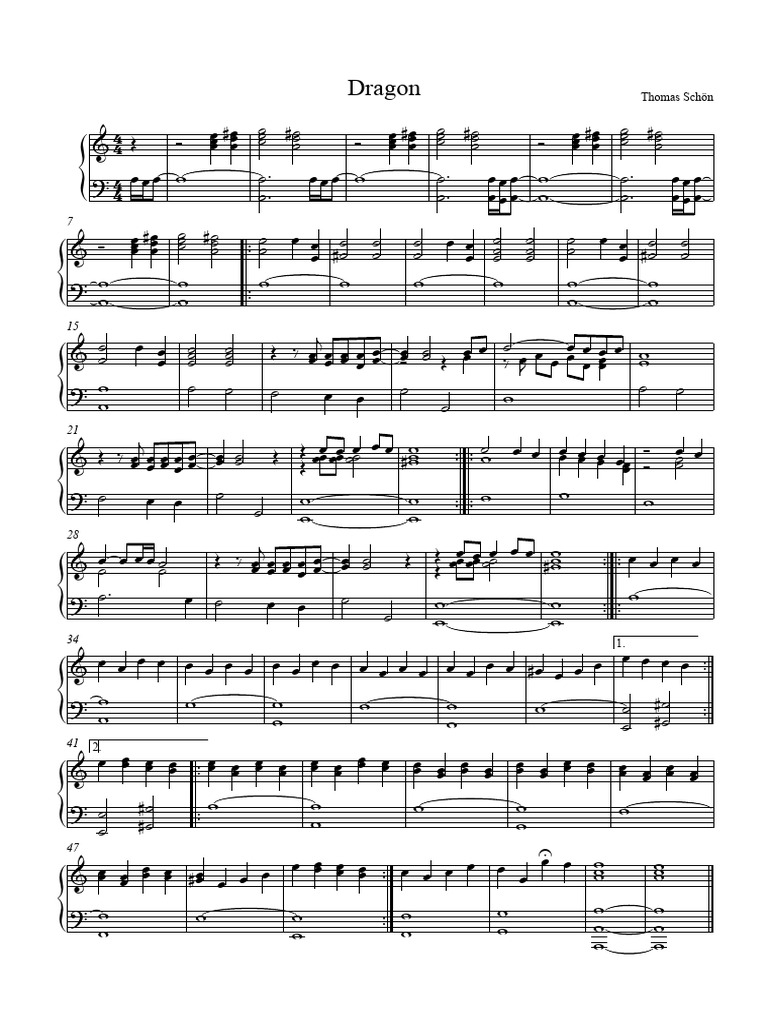 Dragon Music Composition by Thomas Schön | PDF