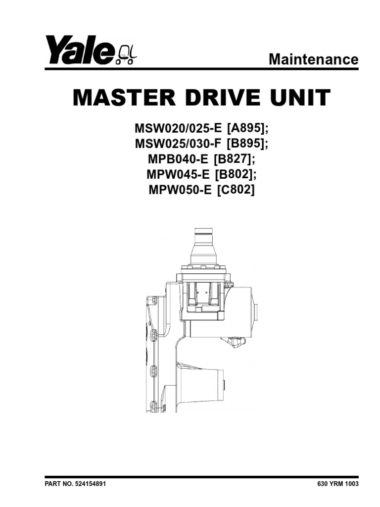 Master Drive Unit - Mpb040-E (B827) | PDF | Axle | Bearing (Mechanical)