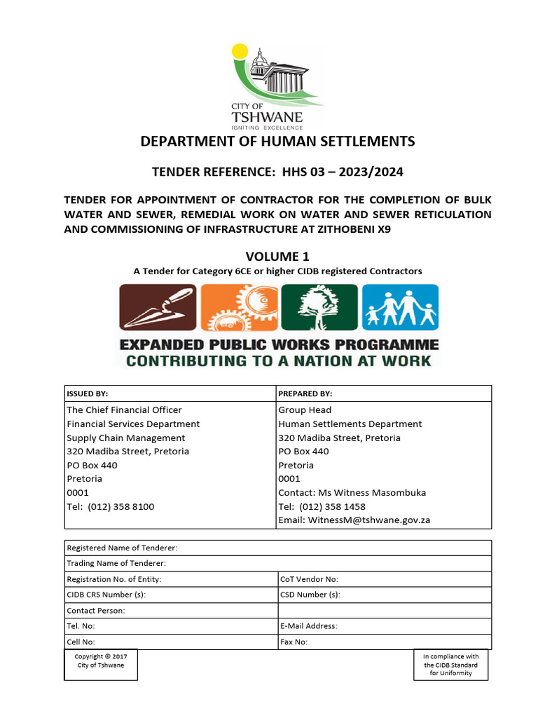 HHS 03-2023-24 Tender Document | PDF | Employment | Specification (Technical Standard)