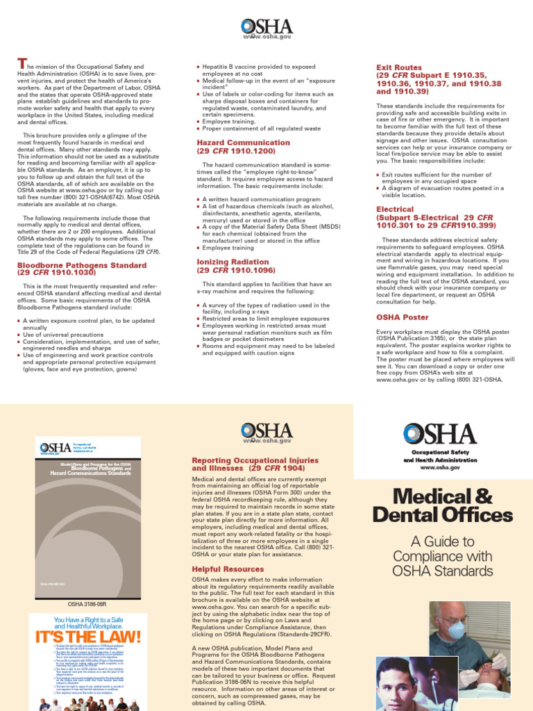 Hazards in Medical & Dental Offices (OSHA) | Download Free PDF ...