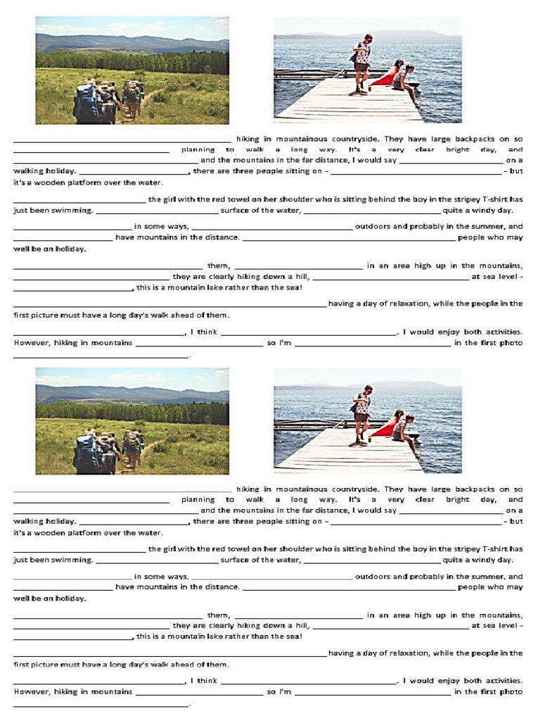 Comparing and Contrasting Pictures C1 Filling The Gaps | PDF
