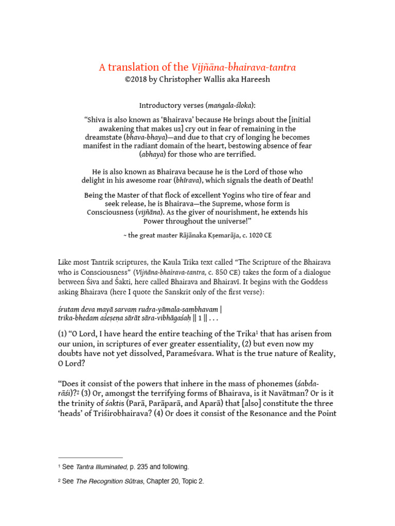 VBT Translation Master Wallis Do Not Distribute | PDF | Tantra | Yoga