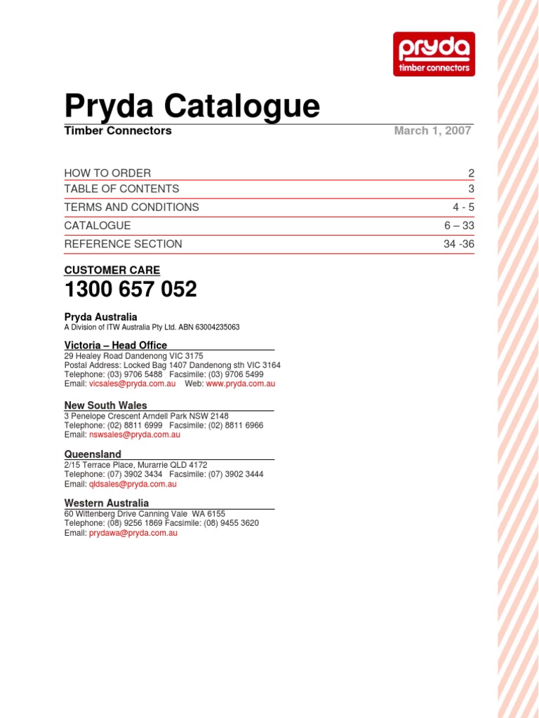 Pryda Catalogue: Timber Connectors | PDF | Contractual Term | Screw