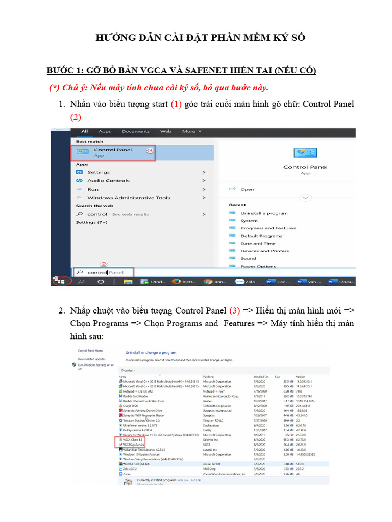 Huong Dan Su Dung Cai Dat Phan Mem Ky So | PDF