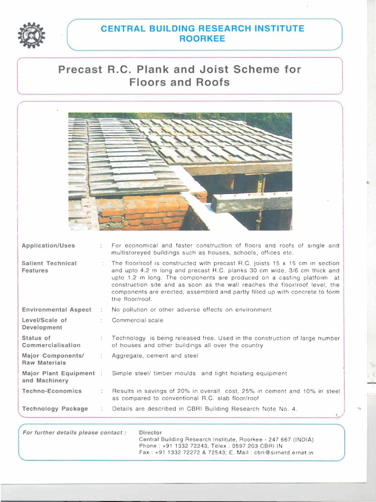 Plank Roof 1 | PDF | Precast Concrete | Structural Engineering