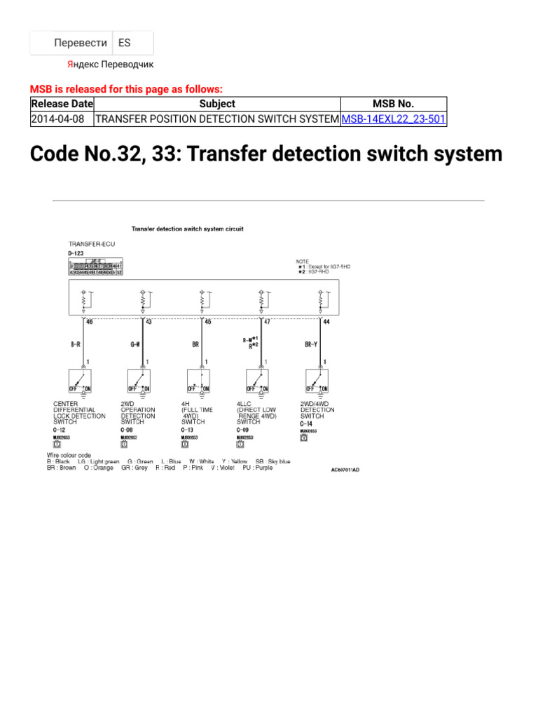 Code No.32, 33 - Transfer Detection Switch System | PDF | Switch | Electrical Connector