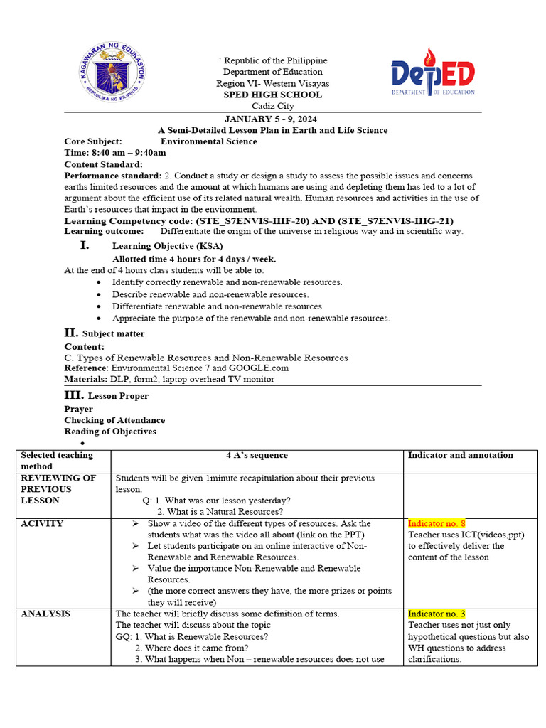 DLP - Environmental Science 7 - q3 Week 1 | PDF | Learning | Curriculum DLP - Environmental Science 7 - q3 Week 1 | PDF | Learning | Curriculum