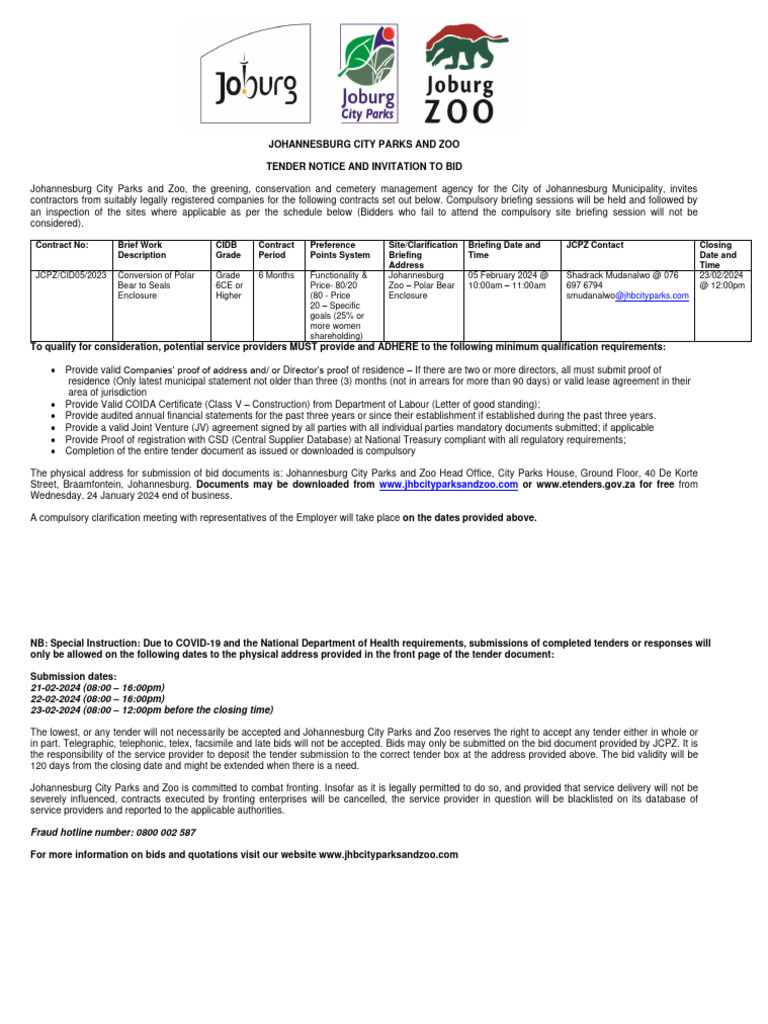 Tender Advert CID January 2024 | PDF | Private Law | Business