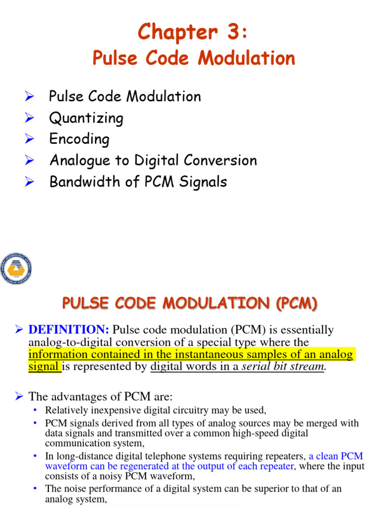 Lesson 2 Pcm Pdf Analog To Digital Converter Sampling Signal Processing