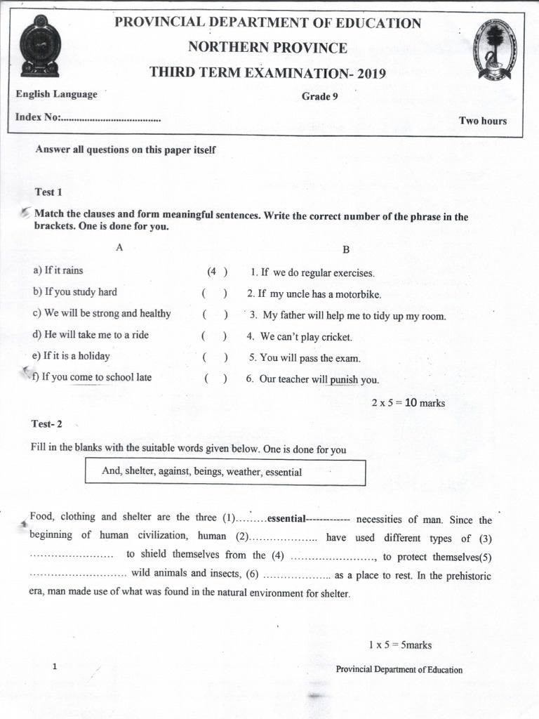 Grade 9 3rd NP 2019 | PDF