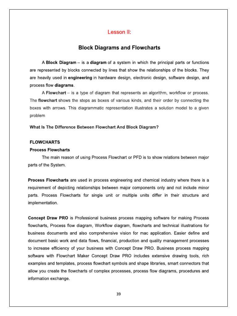 Block Diagrams And Flowchart Pdf