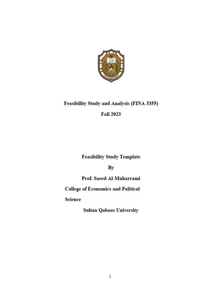 Spring 2024 Template Feasibility Study by Saeed AlMuharrami | PDF | Expense | Swot Analysis