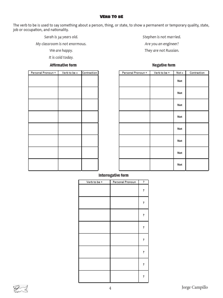 English Verb "To Be" Exercises | PDF | Morphology | Semantic Units